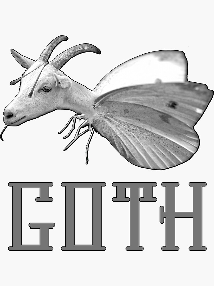 "Goth the GOat MoTH" Sticker for Sale by furglow | Redbubble