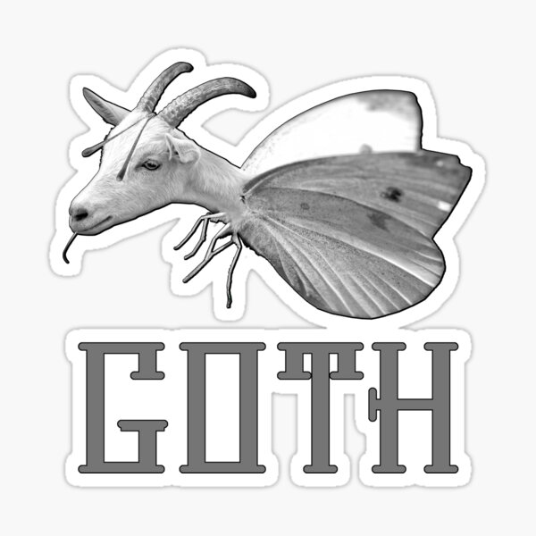 "Goth the GOat MoTH" Sticker for Sale by furglow | Redbubble