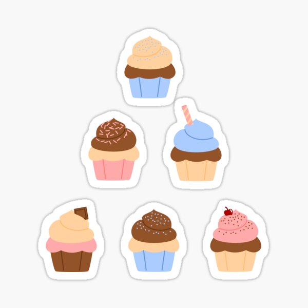 "Cupcakes" Sticker for Sale by Stephanie Hardy | Redbubble