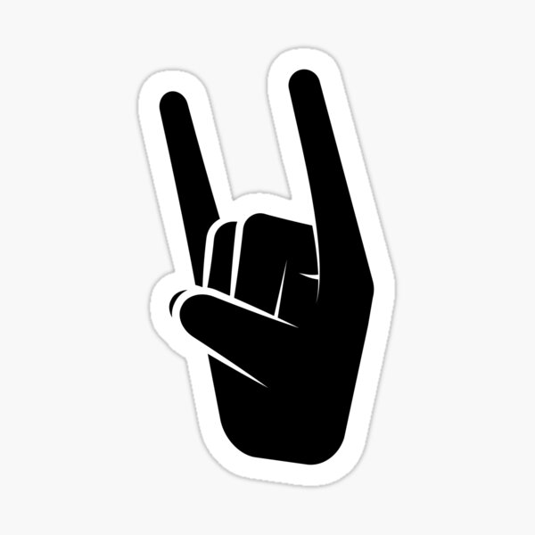 "Horns Up!" Sticker by CuriousCurios | Redbubble