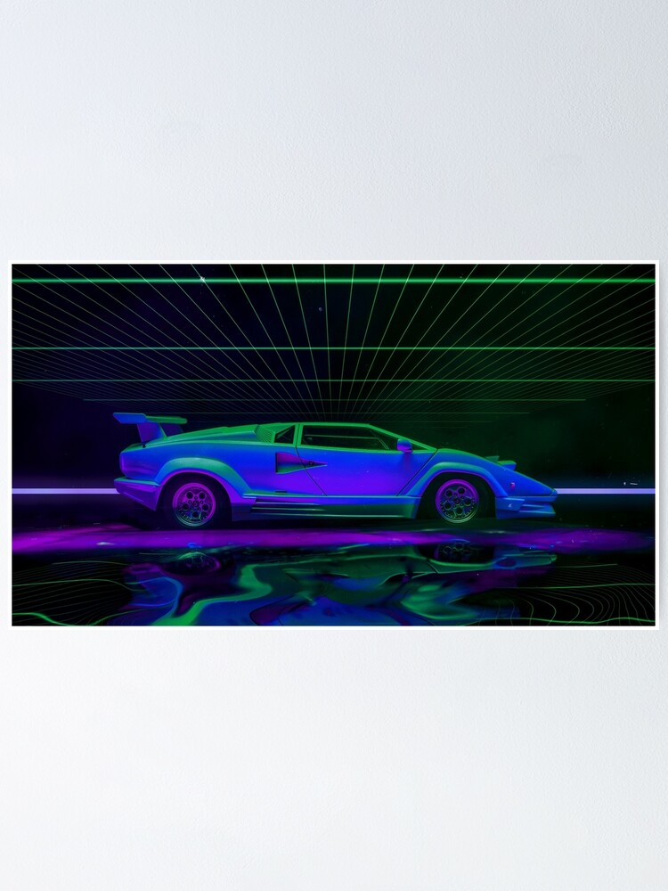 "Synth-wave Car" Poster by bradmcker | Redbubble