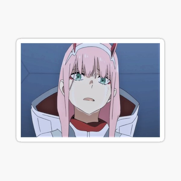 "Sad Zero Two" Sticker for Sale by KaeHasToes | Redbubble