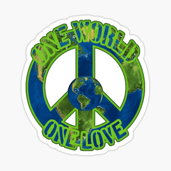"One World-One Love" Sticker for Sale by jdbphotoworks | Redbubble