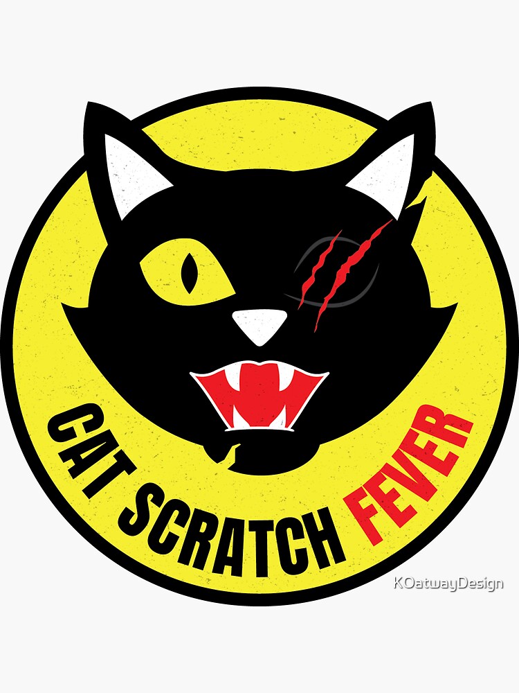 "CAT SCRATCH FEVER" Sticker for Sale by KOatwayDesign | Redbubble