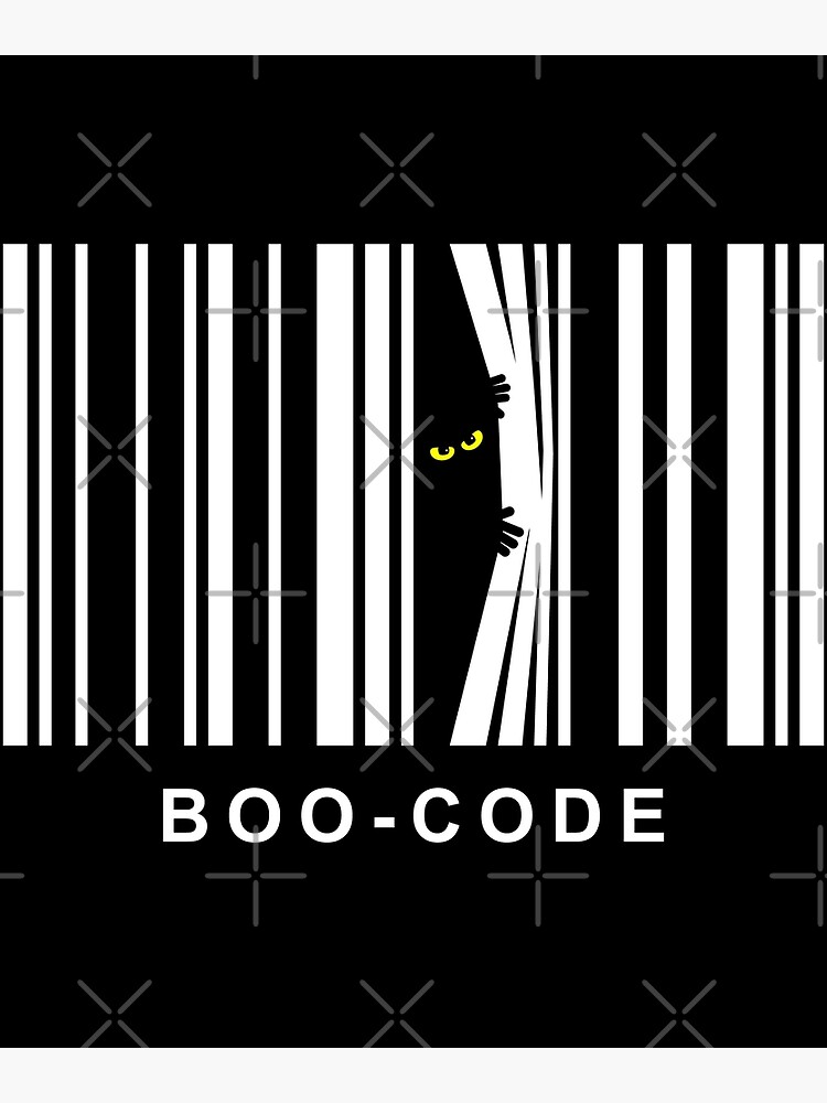 "Boo Code Funny Halloween Barcode Scary Eyes Monster" Poster for Sale ...