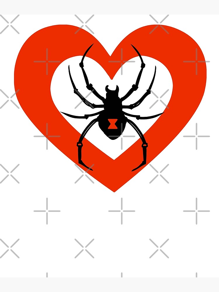 "Cute Black Widow Spider Heart" Framed Art Print for Sale by ...