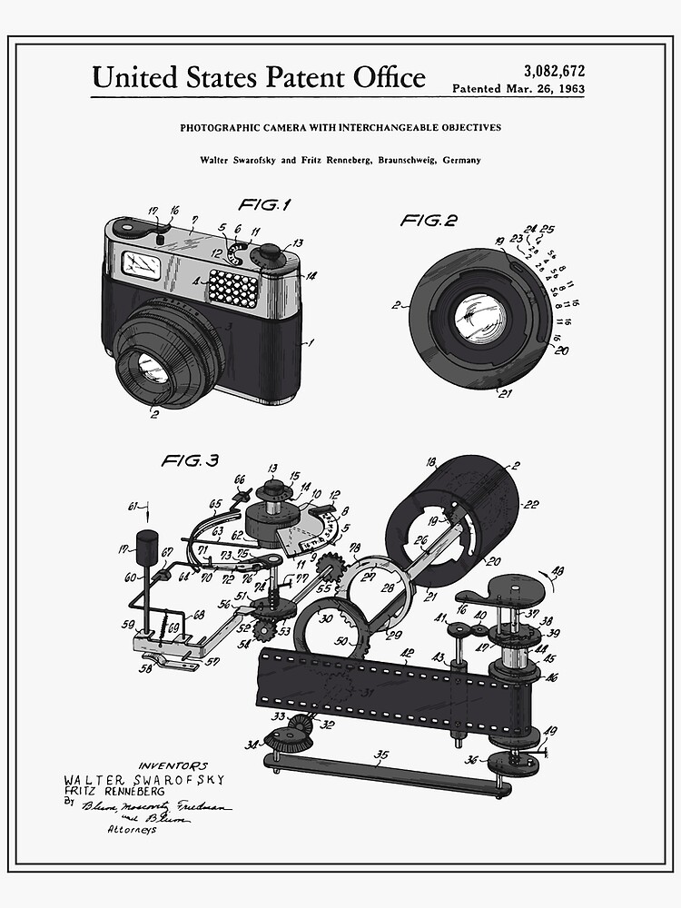"Camera Patent 1963" Poster for Sale by FinlayMcNevin | Redbubble