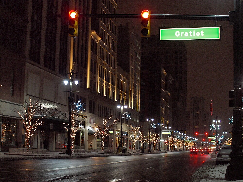 "Winter Night, Detroit, Michigan" by kelleygirl | Redbubble