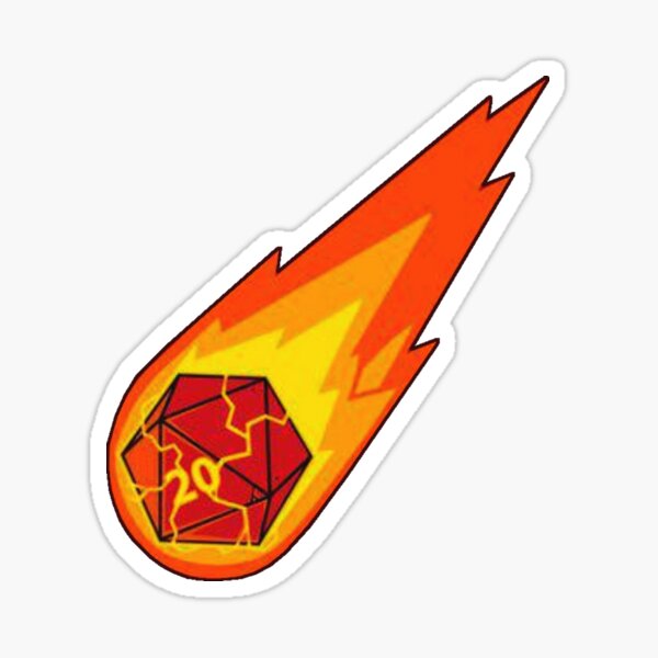 "Flaming D20!" Sticker for Sale by phandiltees | Redbubble
