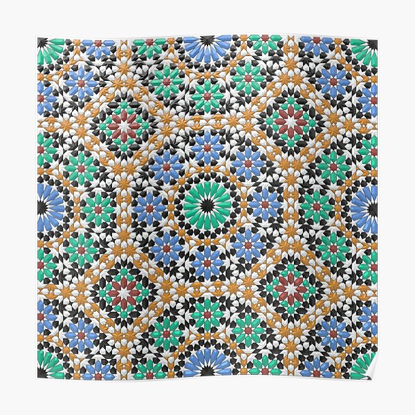 Giclée The World Map Moorish Zellige Turkish Moroccan Arabesque Persian ...