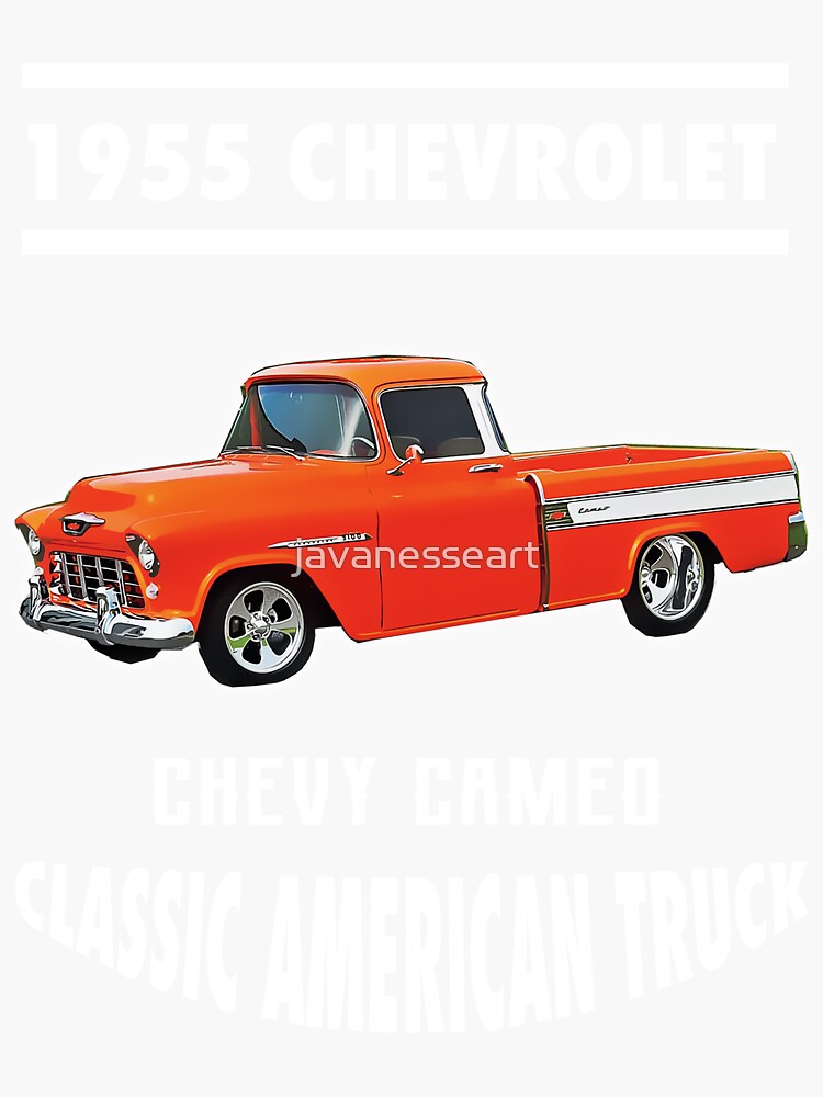 "1955 Chevrolet Chevy Cameo Classic Vintage American Car" Sticker by ...
