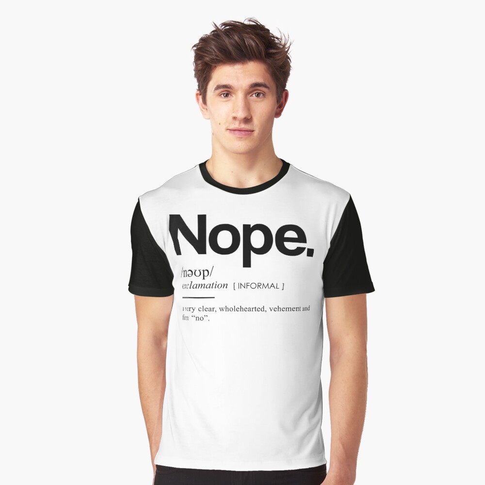 "Nope Funny Definition II - Funny Dictionary Meaning - Minimal, Modern ...