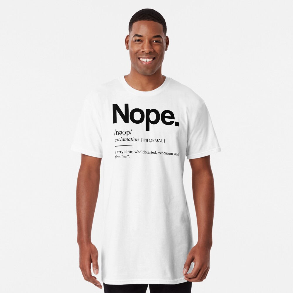 "Nope Funny Definition II - Funny Dictionary Meaning - Minimal, Modern ...