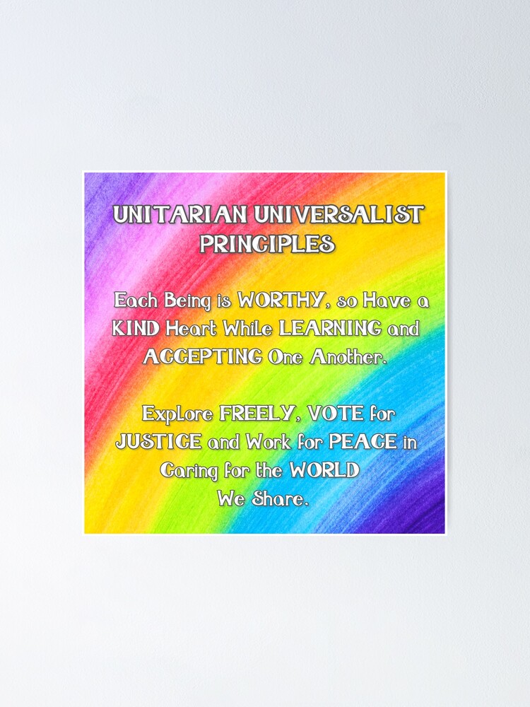 "UU Principles Memorable Two Sentences" Poster for Sale by gwinna ...