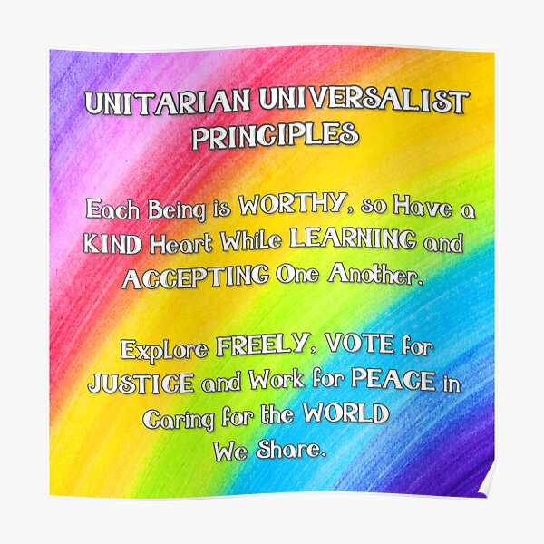 "UU Principles Memorable Two Sentences" Poster for Sale by gwinna ...