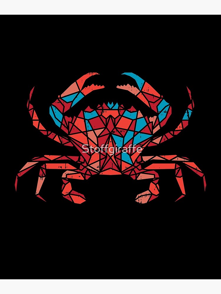"Geometric Crab Seafood Design For Chefs" Poster for Sale by ...