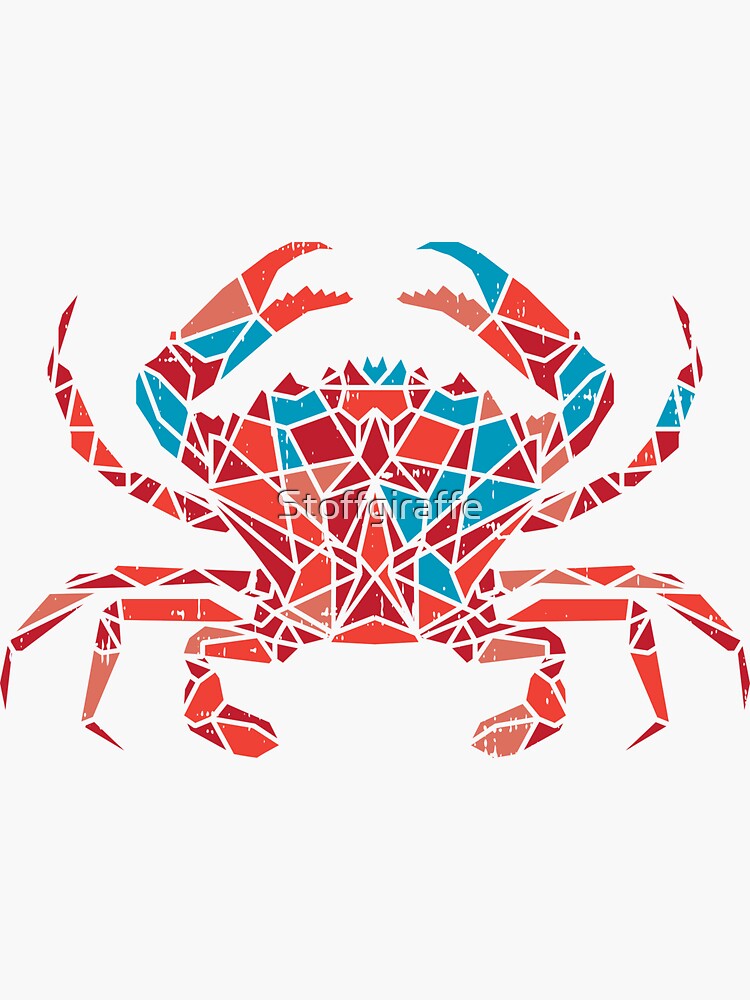 "Geometric Crab Seafood Design For Chefs" Sticker for Sale by ...