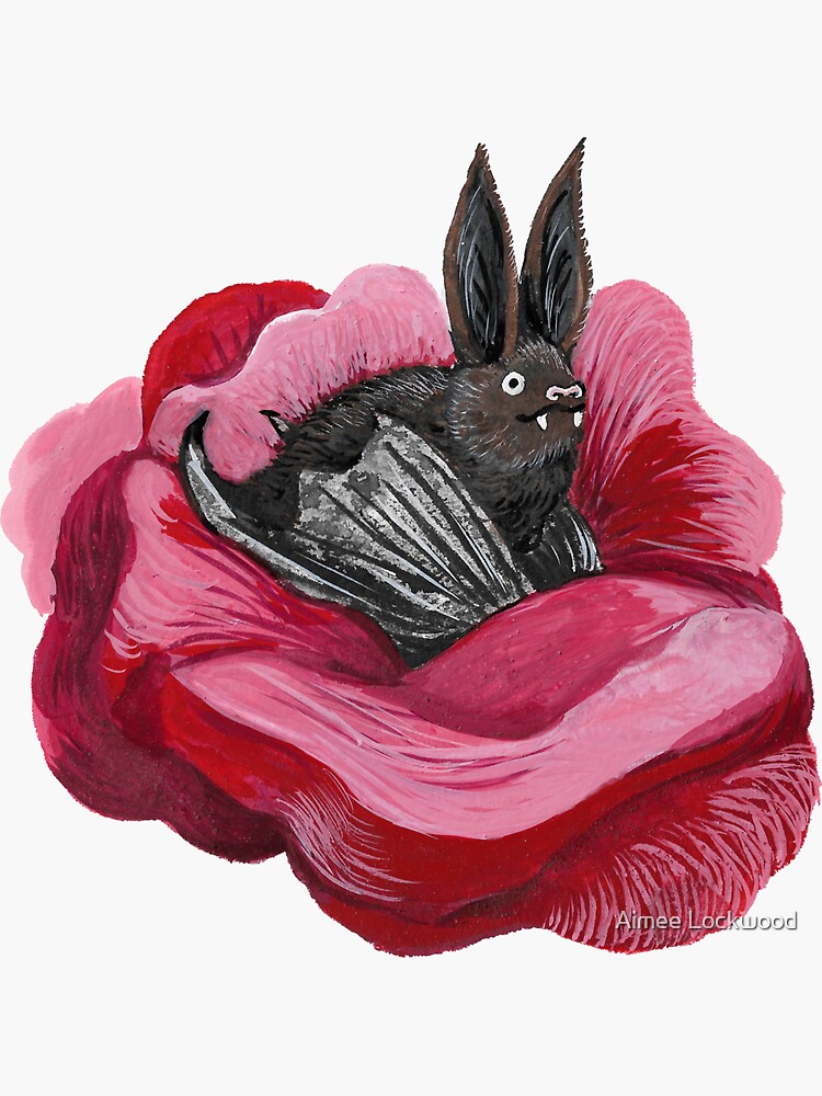 "Flower Bat" Sticker for Sale by aimee-lockwood | Redbubble