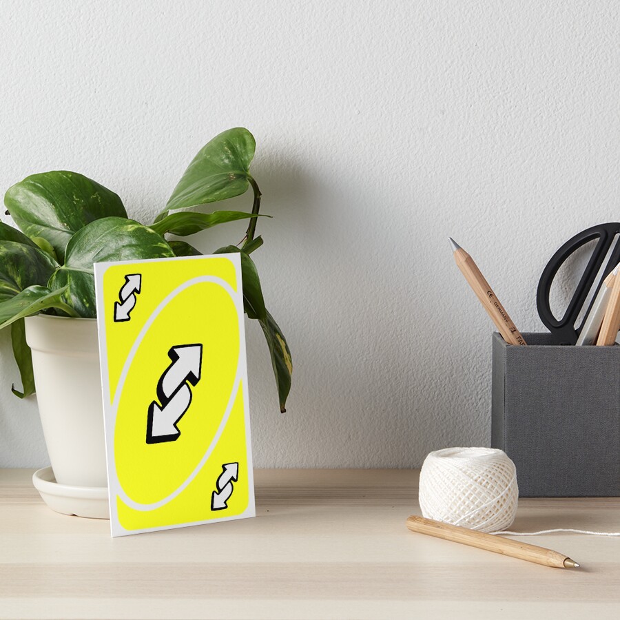 "Yellow Uno Reverse Card" Art Board Print by SnotDesigns | Redbubble