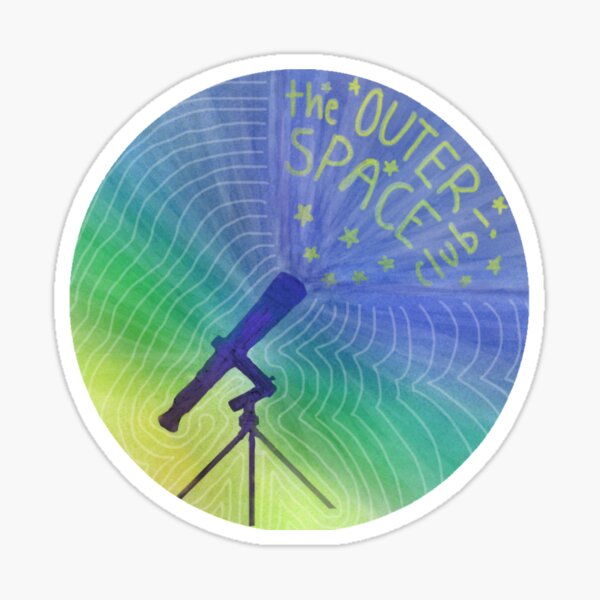 "Outer Space Club Sticker" Sticker for Sale by charbrockman | Redbubble