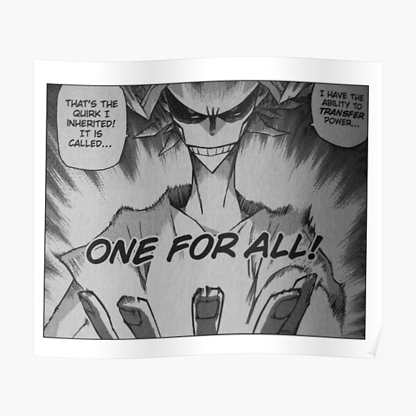 "My Hero Academia - ONE FOR ALL Manga Panel" Poster by ThreeEvils ...