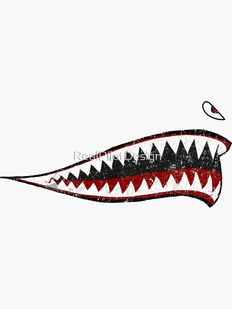 "Shark Teeth P-40 Warhawk Nose Art WWII WW2 Airplane Vintage" Sticker ...