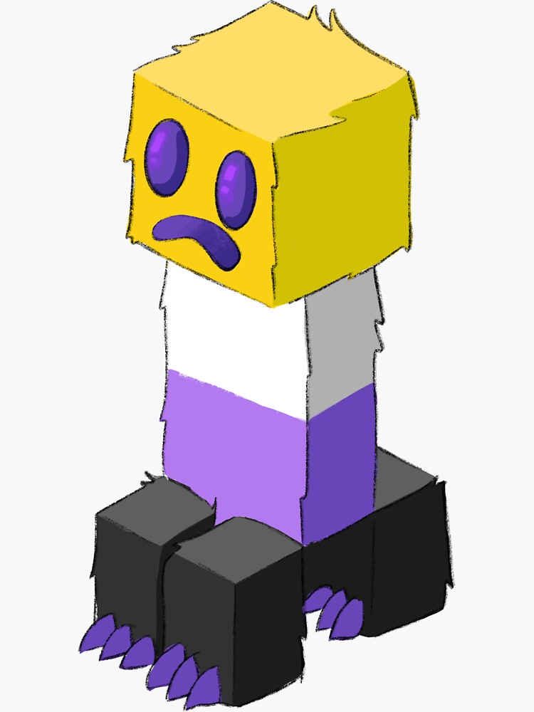 "Nonbinary Minecraft Creeper" Sticker for Sale by Pufferfoushes | Redbubble