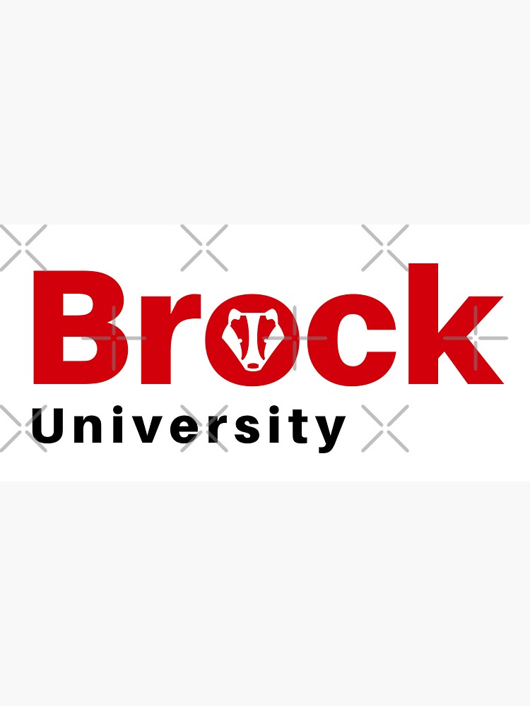 "Brock University Badger Logo (White Variant - Rectangle)" Sticker for ...