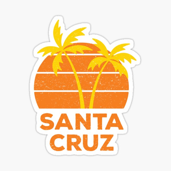 "Santa Cruz Retro" Sticker by teesaurus | Redbubble