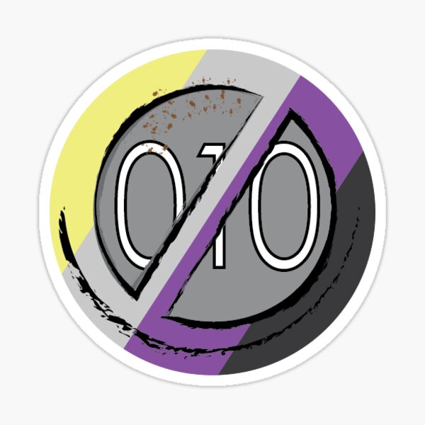 "FL4K's Non-Binary Button" Sticker for Sale by krakenandeggs | Redbubble