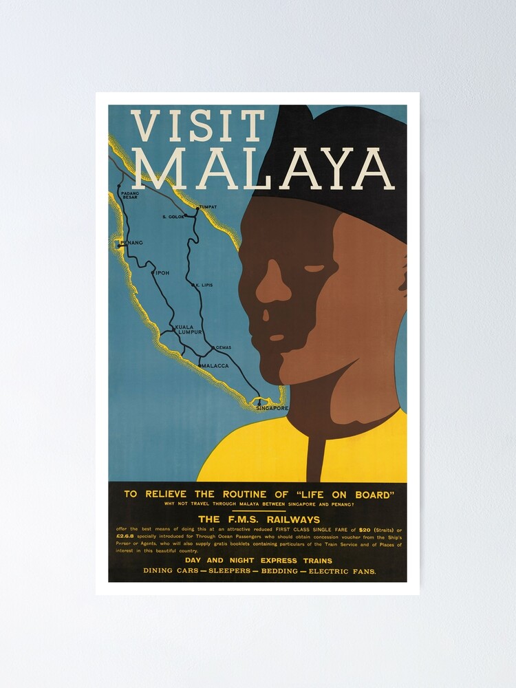 "Vintage Malaya Travel 1930's" Poster by AllVintageArt | Redbubble