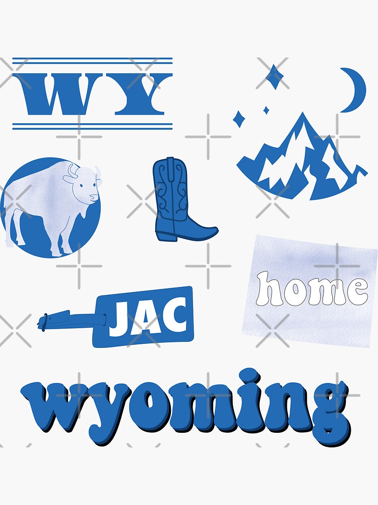 "Blue Watercolor Wyoming US State Sticker Pack" Sticker by The-Goods ...