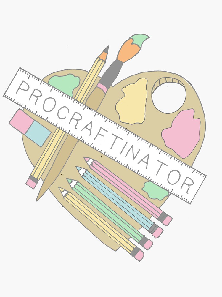 "Procraftinator - Artist" Sticker by Hartiful | Redbubble
