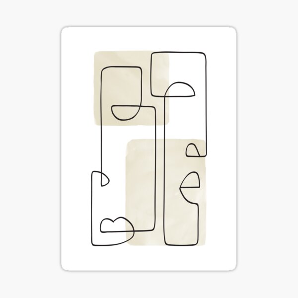"Abstract Faces- Line Art" Sticker for Sale by TheRedFinch | Redbubble