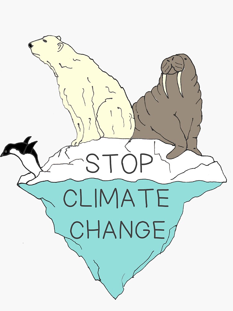 "Stop Climate Change" Sticker for Sale by Hartiful | Redbubble