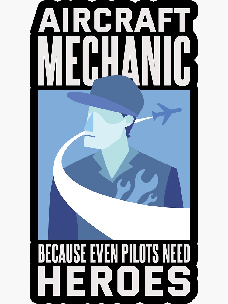 "Funny Aircraft Mechanic" Sticker for Sale by Betsytiptoe | Redbubble