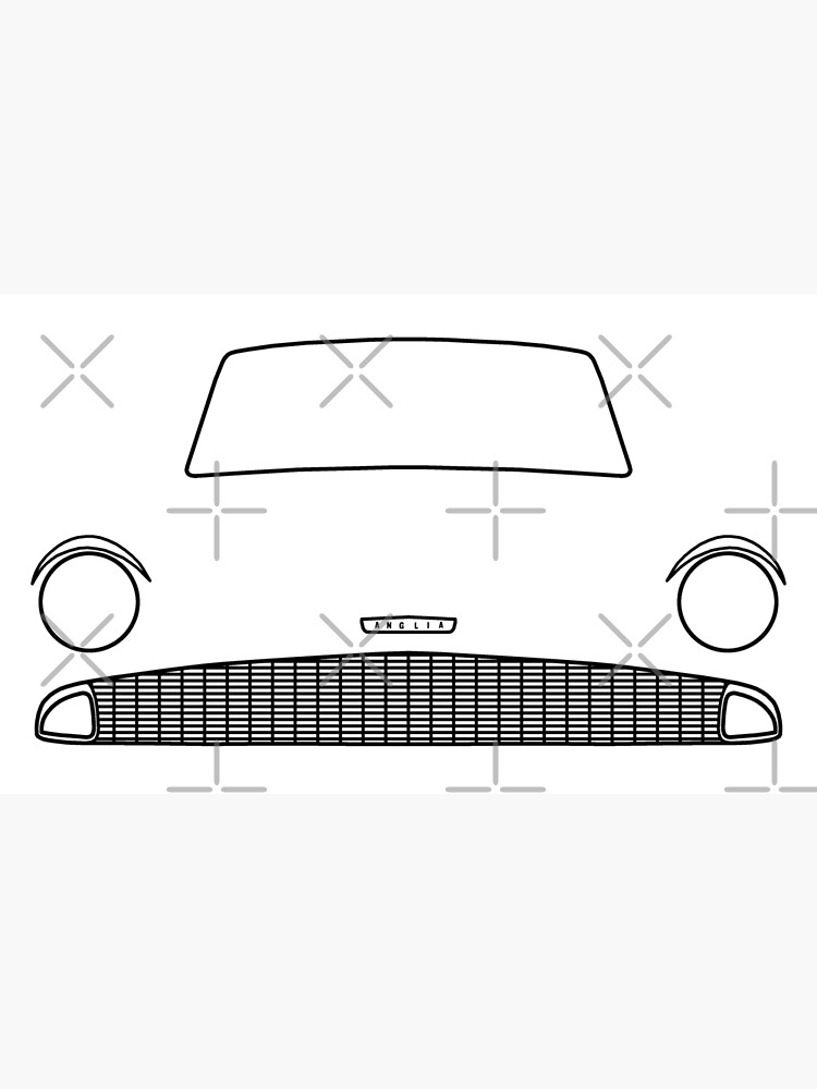"Ford Anglia classic car outline graphic (black)" Poster for Sale by ...