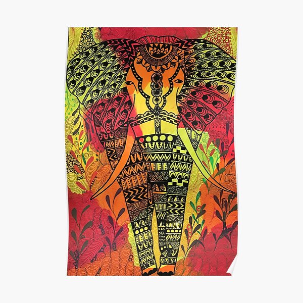 "Elephant zentangle" Poster for Sale by VaishaleeChawla | Redbubble