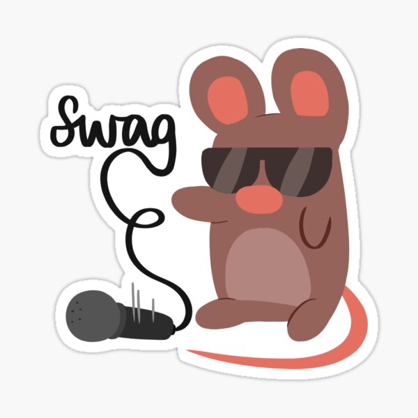 "Mic Drop Swag Rat" Sticker for Sale by abbeyswaggey | Redbubble