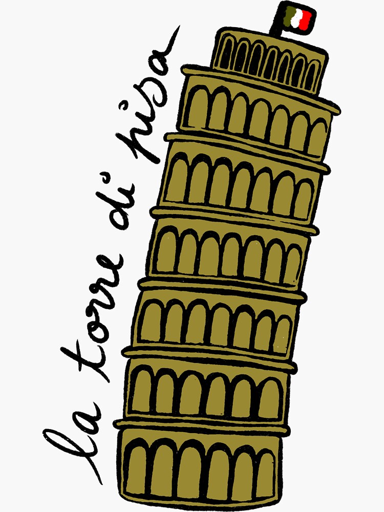 "la torre di pisa " Sticker for Sale by bubbliciousart | Redbubble