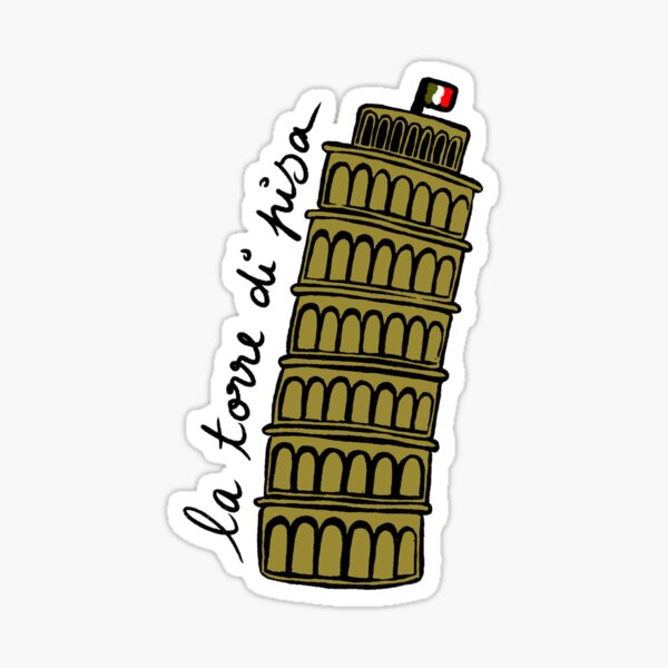 "la torre di pisa " Sticker for Sale by bubbliciousart | Redbubble