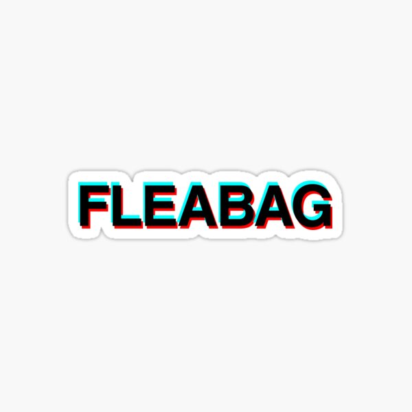 "FLEABAG Logo Glitch - Black" Sticker by VikingElf | Redbubble