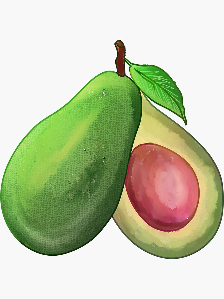 "Watercolor Avocado" Sticker for Sale by Rusembell | Redbubble
