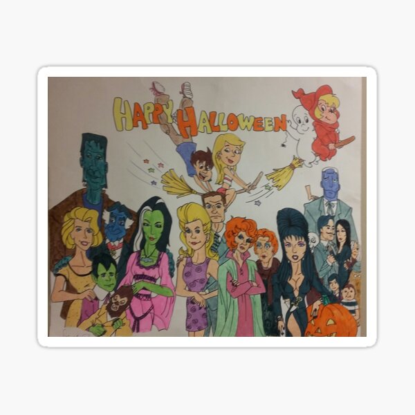 "Halloween " Sticker by Artist43 | Redbubble