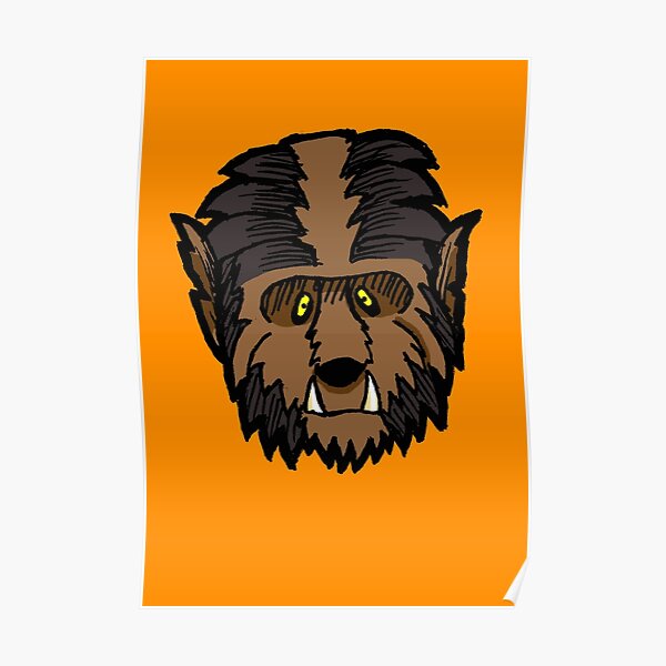 "Wolfie" Poster for Sale by SquareDog | Redbubble