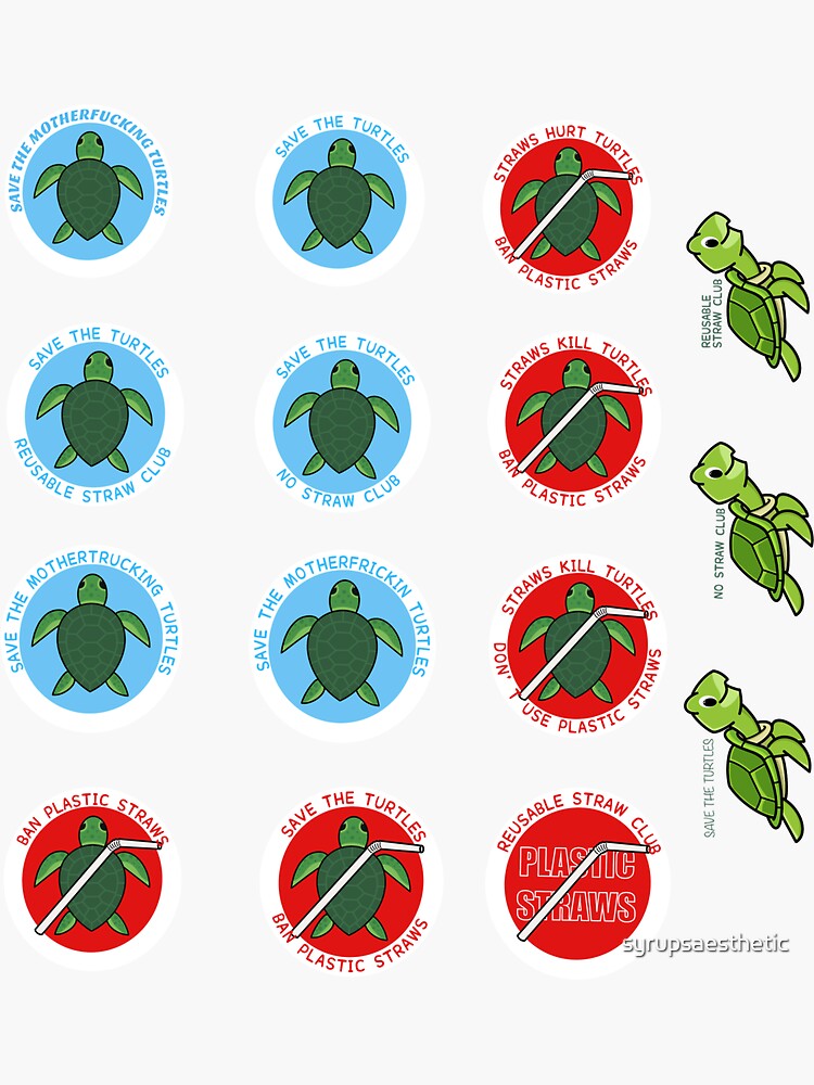 "Save the Turtles- Sticker Sheet " Sticker for Sale by syrupsaesthetic ...