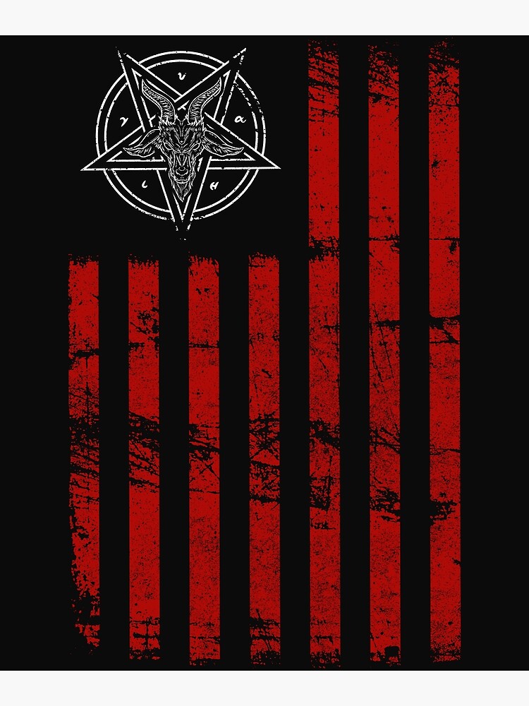 "Hail Satan American Occult Flag print" Poster for Sale by biNutz ...