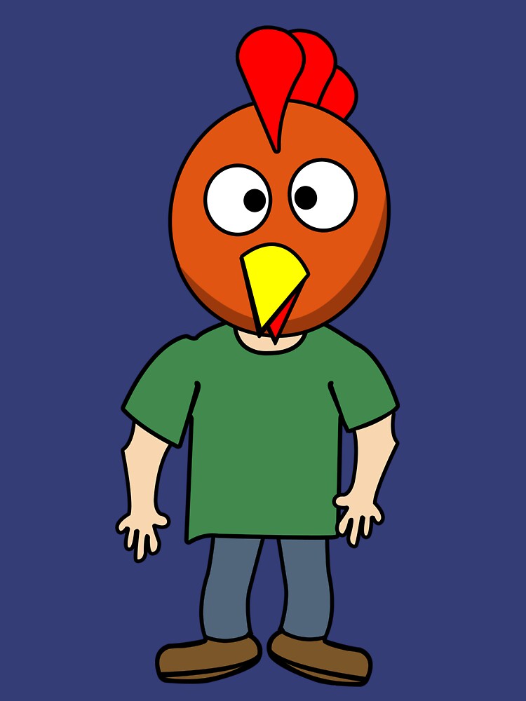 "Crazy chicken dude cartoon graphic mens geek funny nerd" T-shirt by ...