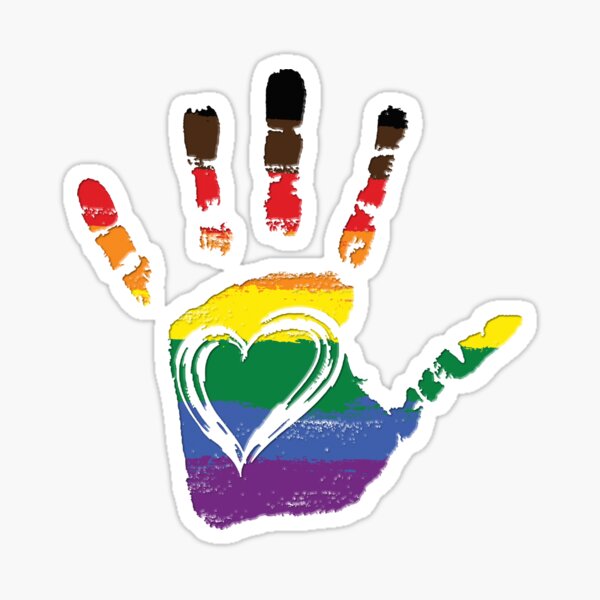 "Gay Pride Hand" Sticker by ClarkMade | Redbubble