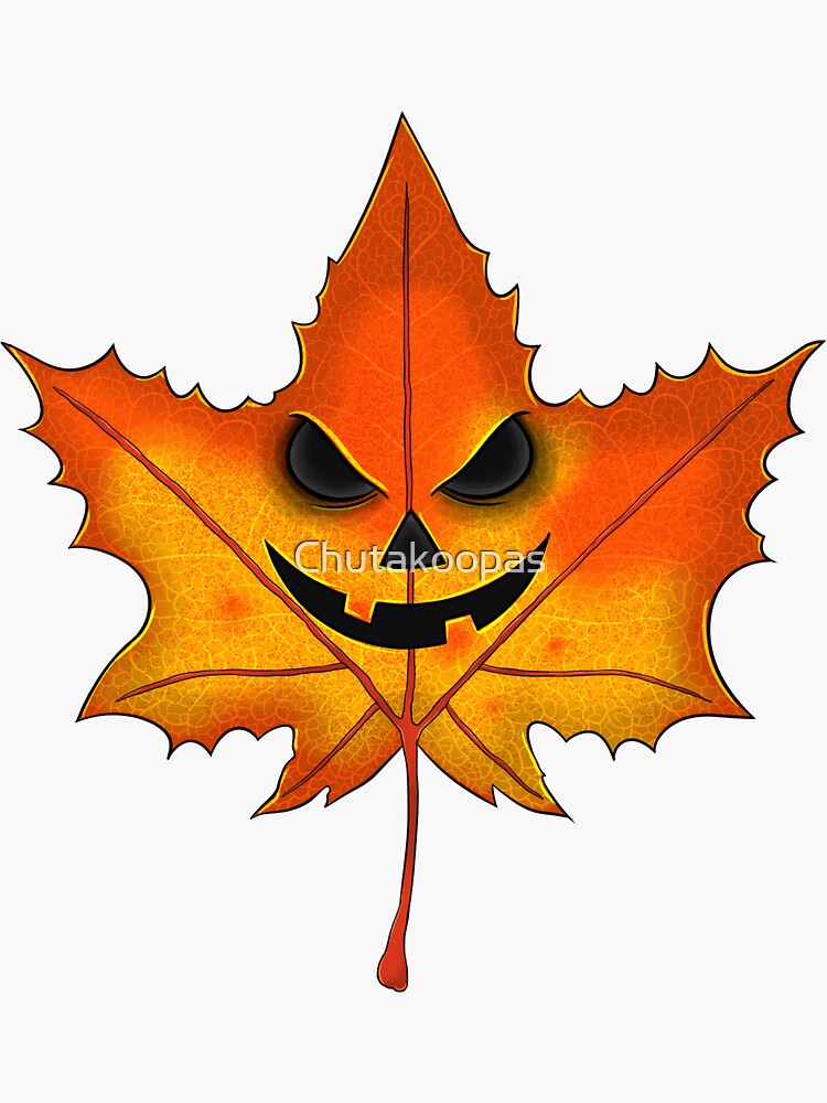 "Spooky Leaf" Sticker by Chutakoopas | Redbubble